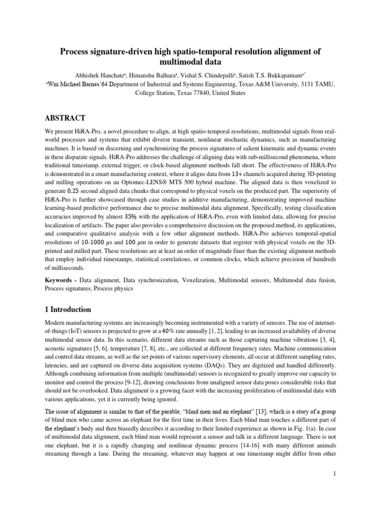 Process Signature Driven High Spatio Temporal Resolution Alignment Of Multimodal Data Download