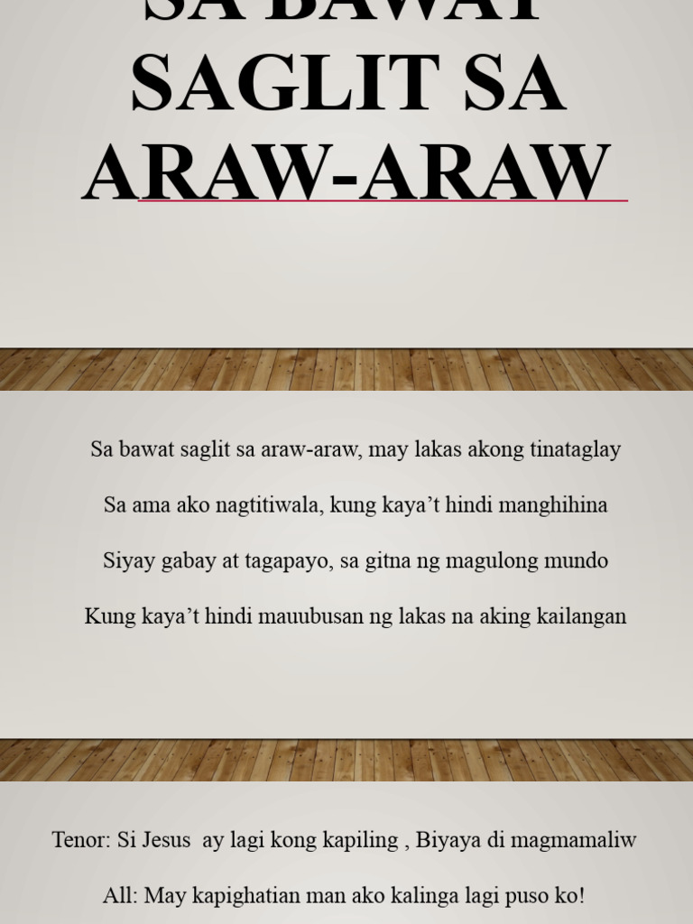 Sa Bawat Saglit Sa Araw-Araw | PDF