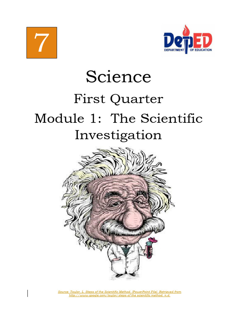 Sci7-Q1-Mod-1-Scientific Investigation | PDF | Experiment | Scientific Method