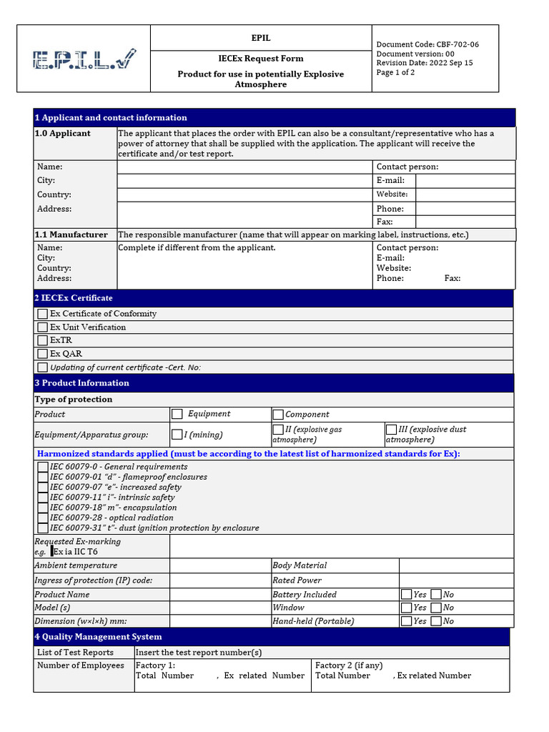 IECEx Request Form for Explosive Atmospheres | PDF | Business | Computers