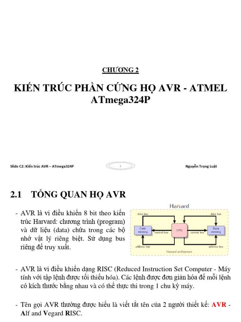 Slide CH2 Kien Truc AVR ATmega324P | PDF