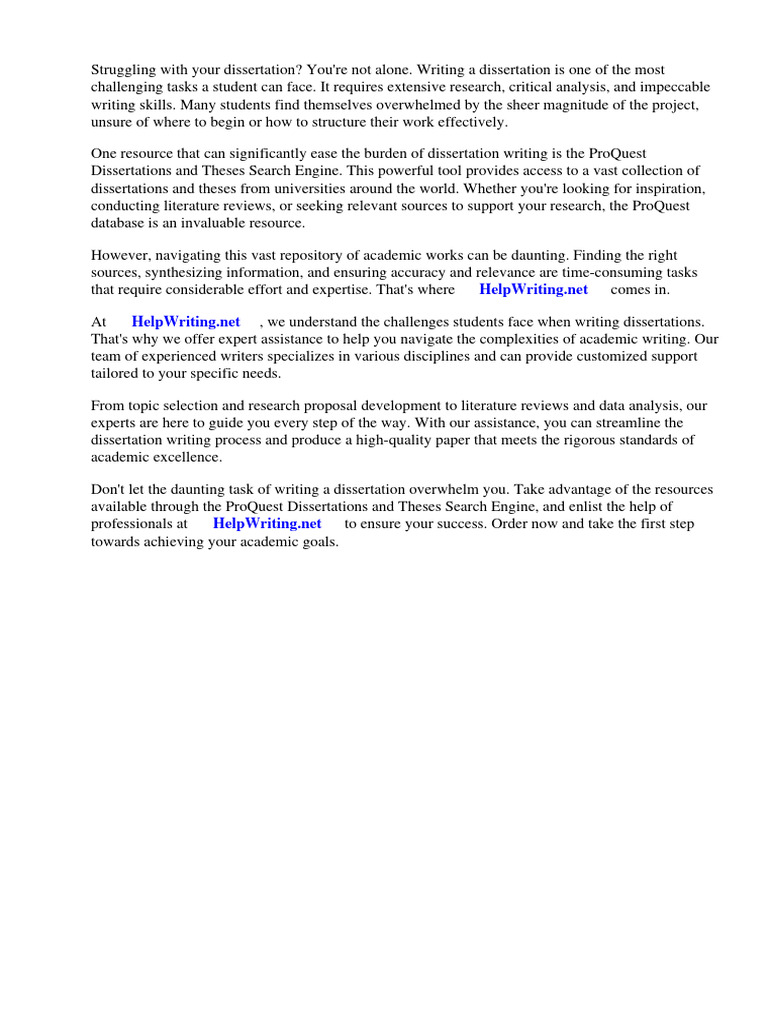 Proquest Dissertations and Theses Search Engine | PDF | Thesis