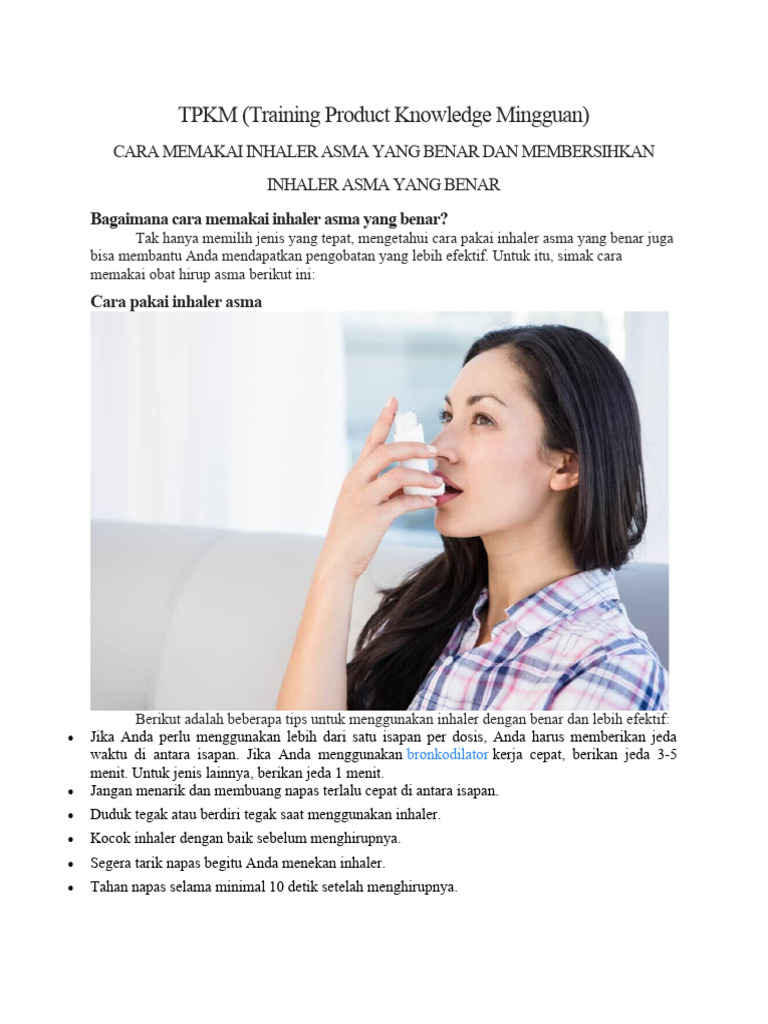 TPKM 8 Maret 2024 K-24 Kampung Parit Cara Memakai Inhaler Asma Yang ...