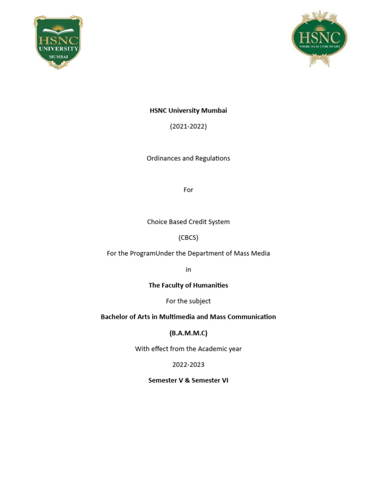 Tybammc Syllabus Sem 5 Advertising | PDF | Lecture | Education Theory