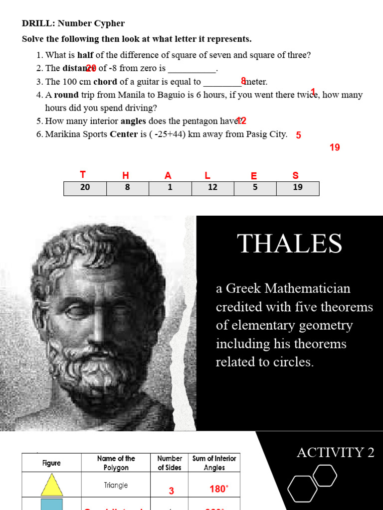 DRILL: Number Cypher Solve The Following Then Look at What Letter It ...