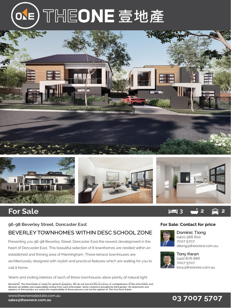 96-98 Beverley ST Doncaster East Flyer | PDF | Houses | Housing