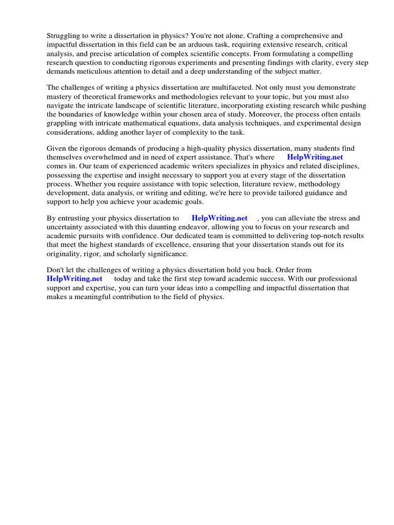 Physics Dissertation Ideas | PDF | Physics | Thesis