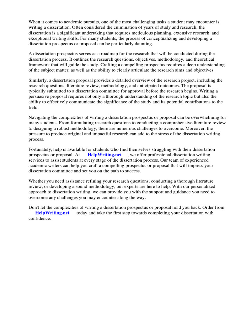 Dissertation Prospectus Vs Proposal | PDF | Thesis | Methodology