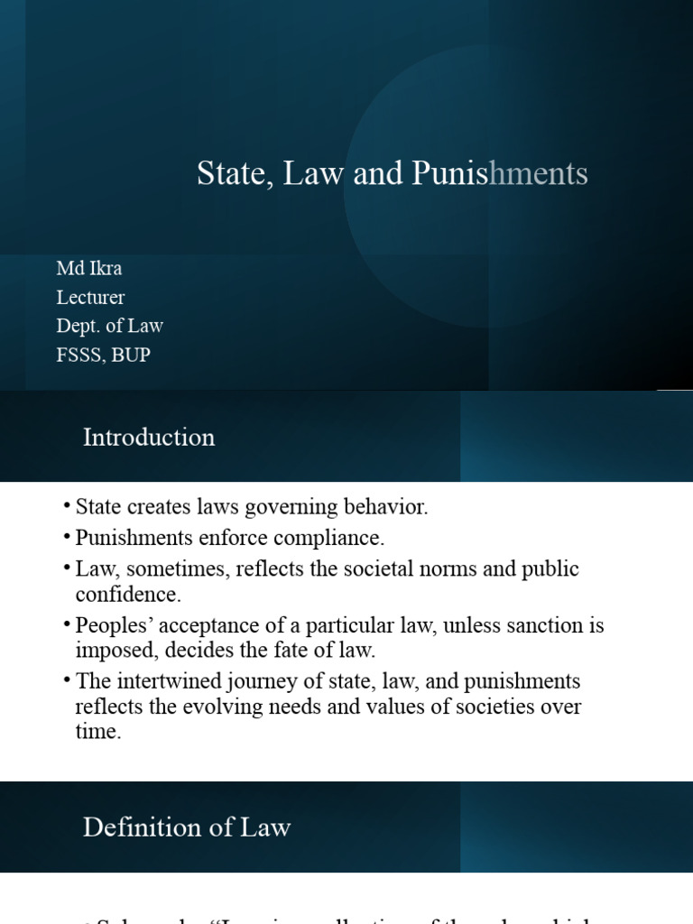 Lec 9 - State, Law and Punishment | PDF