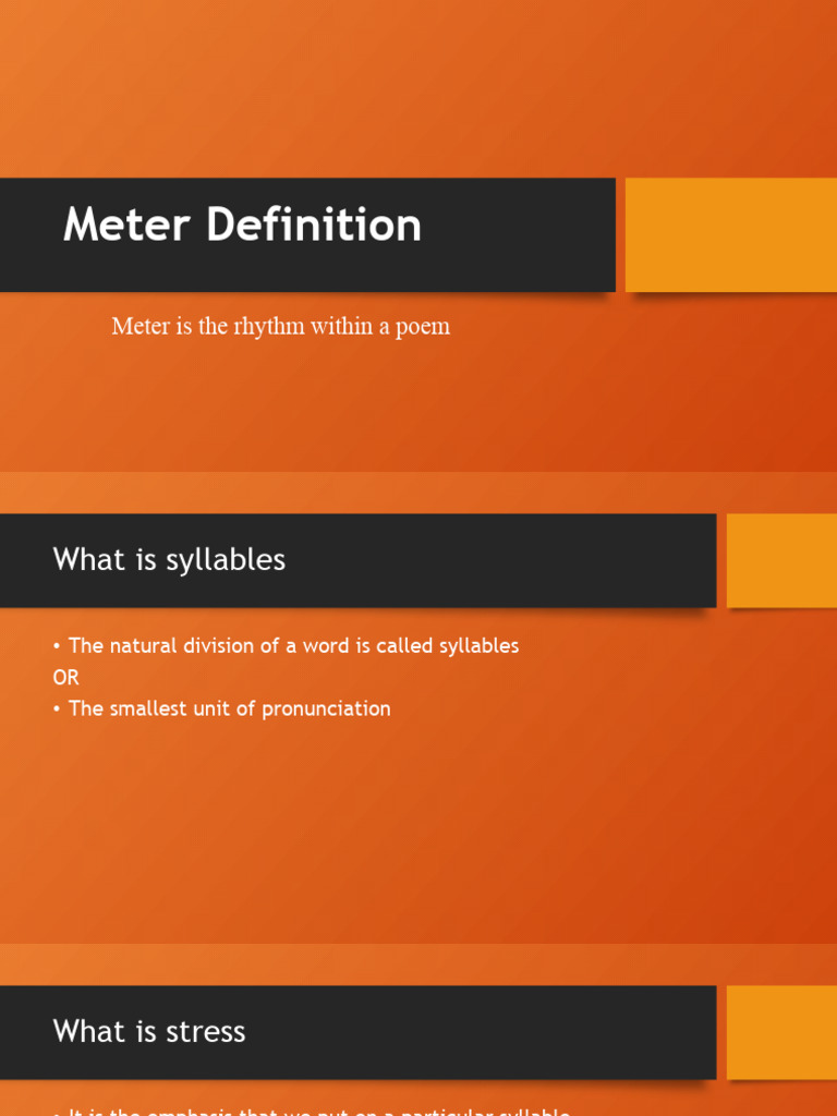 Meter in Poetry | PDF | Metre (Poetry) | Poetry