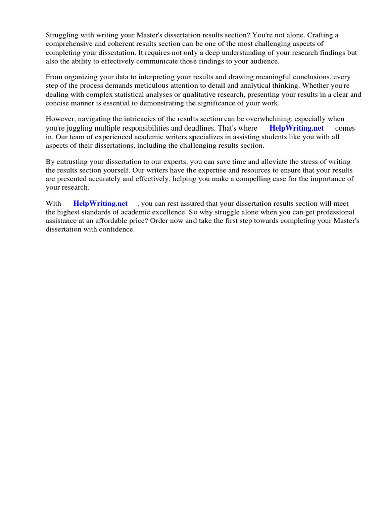 Masters Dissertation Results Section | PDF | Thesis | Brand