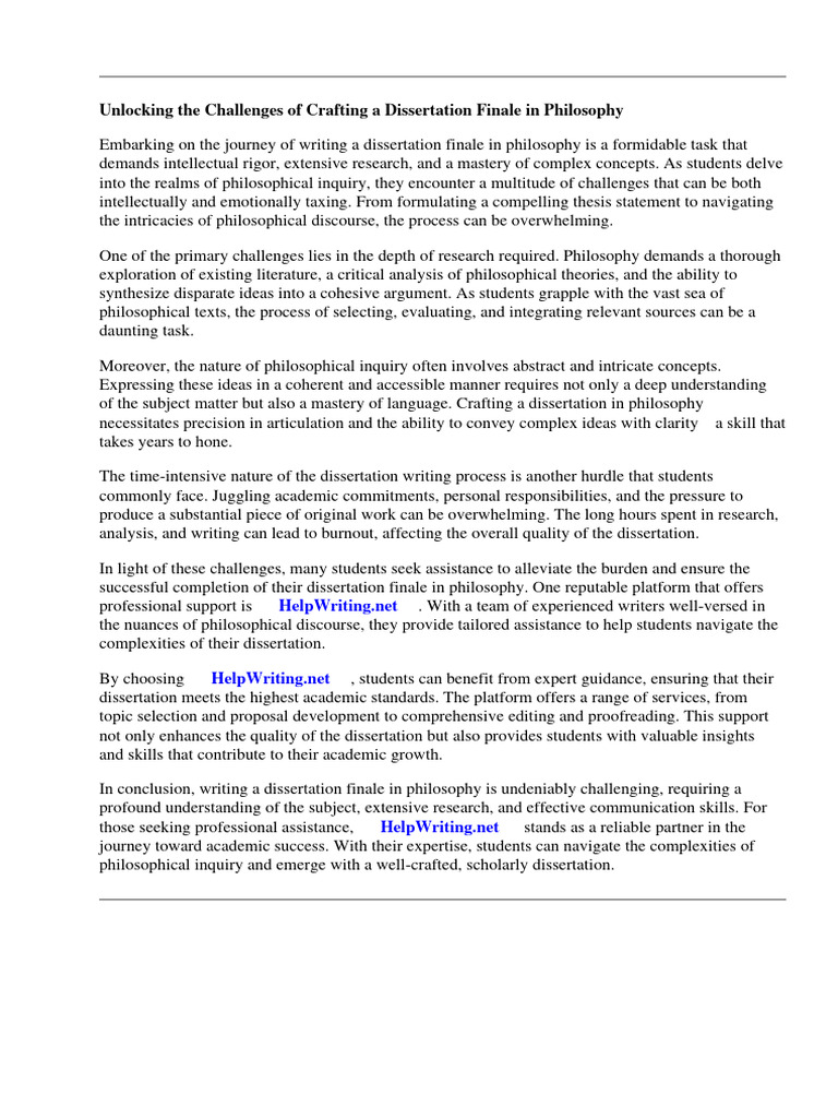 Challenges in Writing Philosophy Dissertations | PDF | Thesis