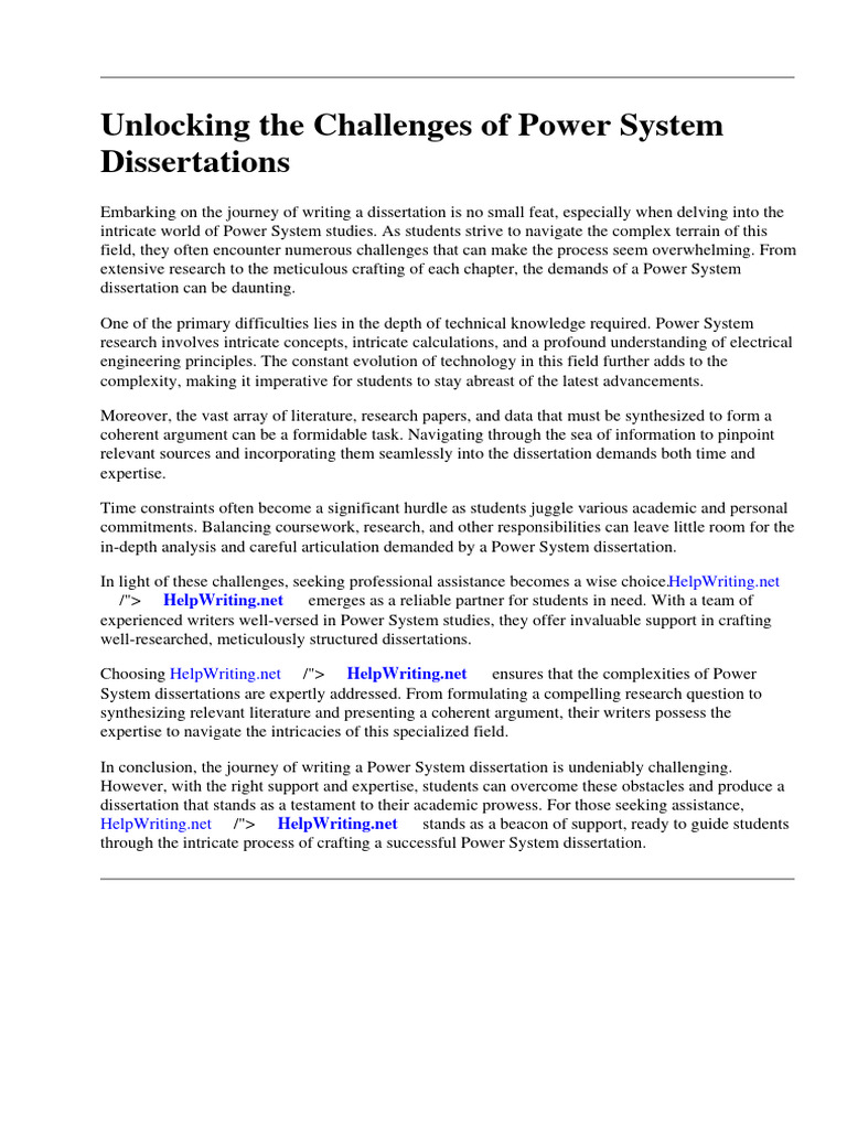Power System Dissertation Guide | PDF | Electrical Impedance | Electric ...