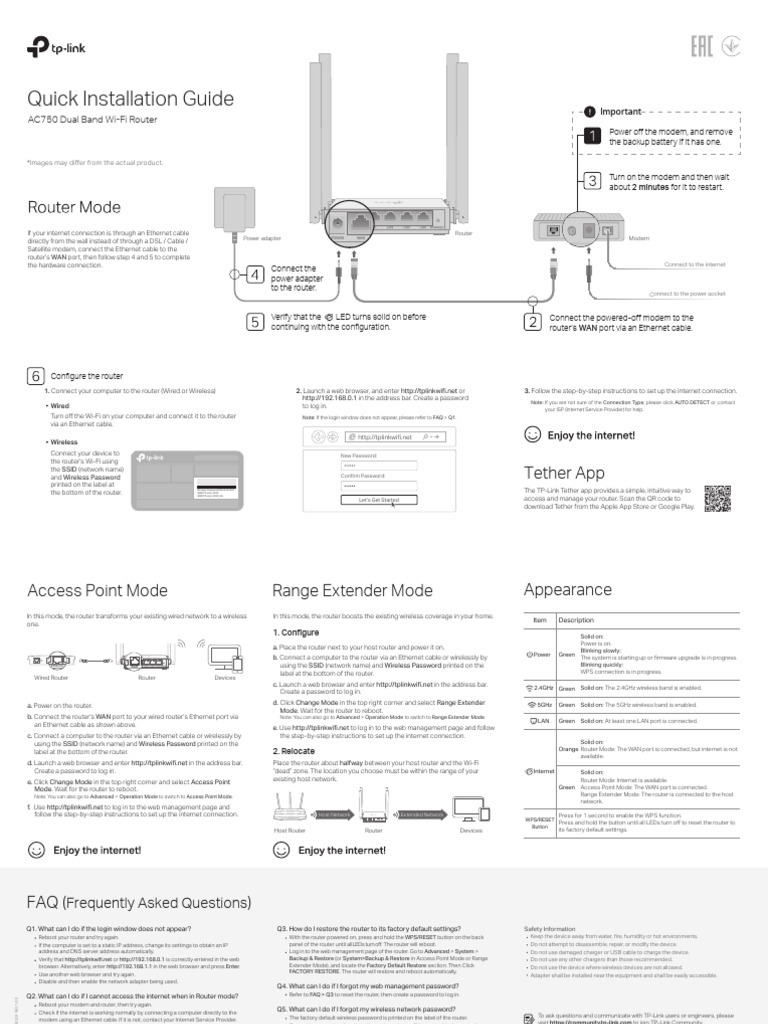 TP-Link Router Quick Setup Guide | PDF | Wi Fi | Computer Network