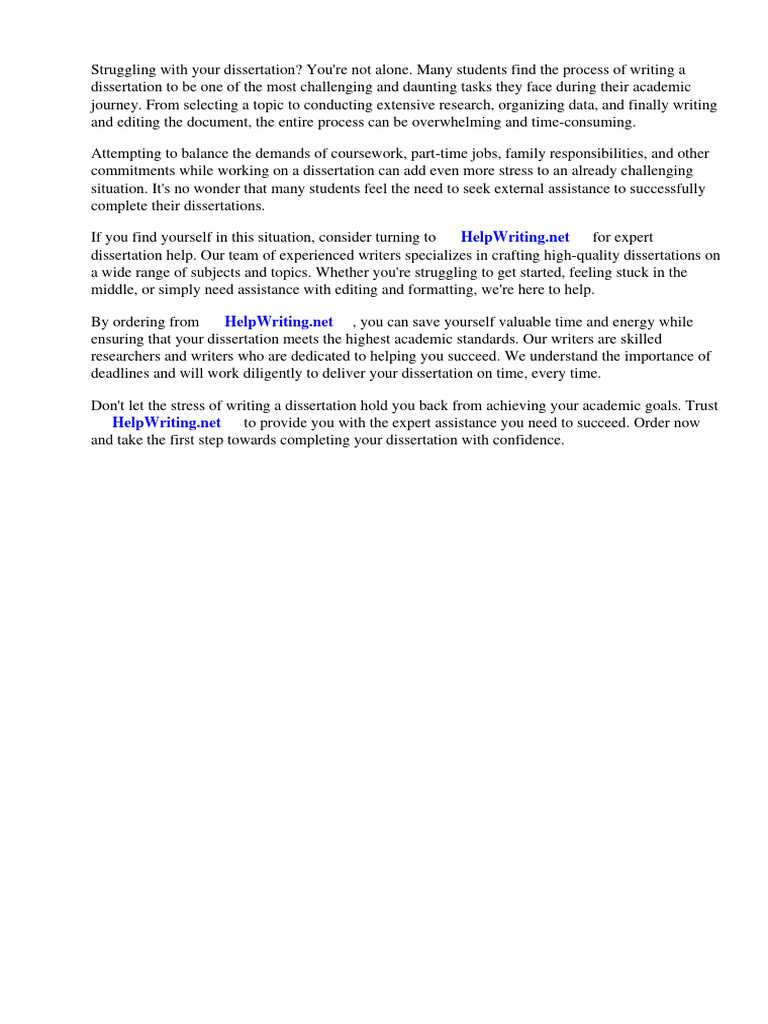 Dissertation Help for Students | PDF | Thesis | Doctor Of Philosophy