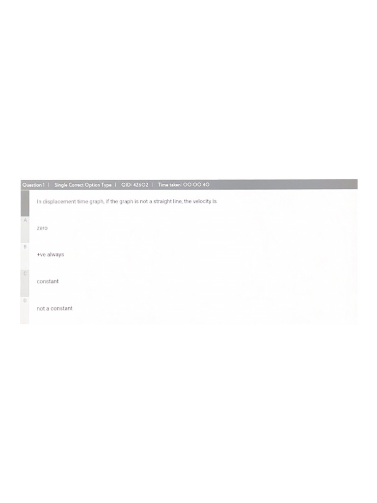 Question 1 Single Correct Option Type QID 42602 Time Taken 000040 | PDF