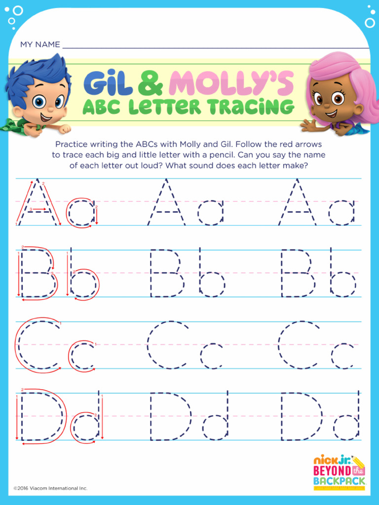 Bubble Guppies ABC Tracing | PDF