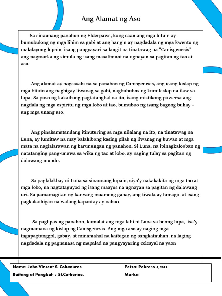 Ang Alamat NG Aso | PDF