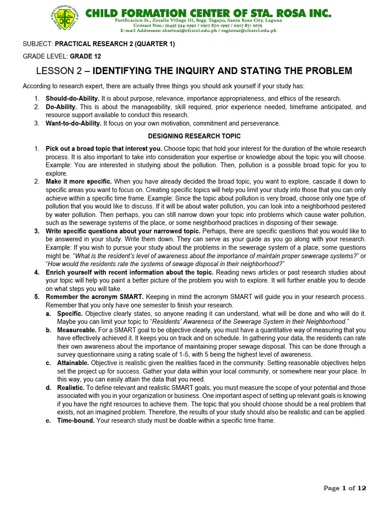 Practical Research 2 Syllabus 2 | PDF | Theory | Hypothesis