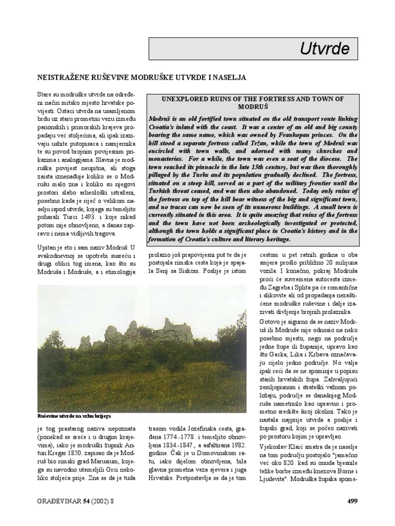 Modruš Fortress and Town Ruins | PDF | Croatia
