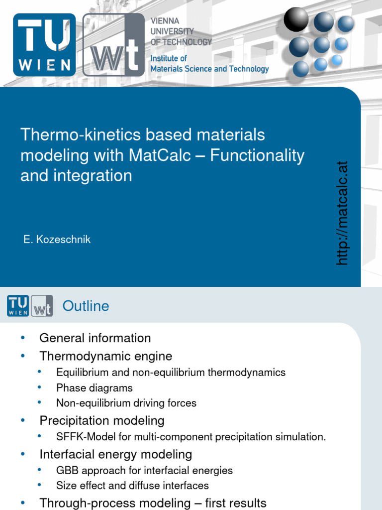 MatCalc: Thermo-Kinetic Modeling Tools | PDF | Thermodynamics ...