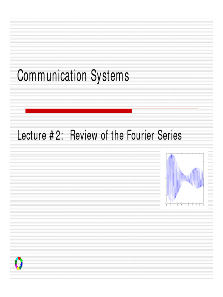 Lecture 2 | PDF | Fourier Transform | Fourier Series