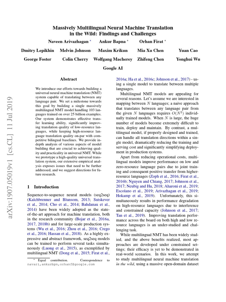 Multilingual NMT Challenges | PDF | Multilingualism | Machine Learning
