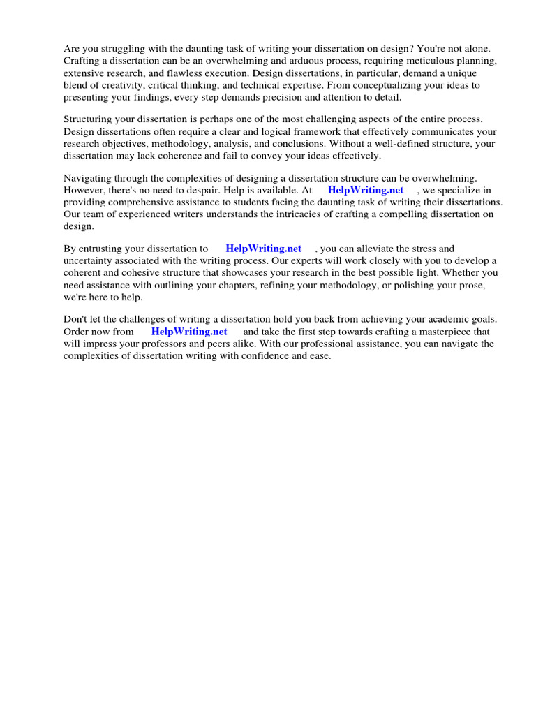 Design Dissertation Structure | PDF | Thesis | Methodology