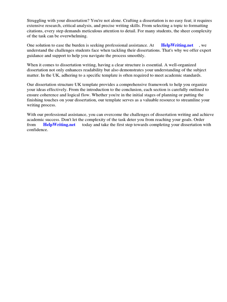 Dissertation Structure Uk Template | Download Free PDF | Thesis ...