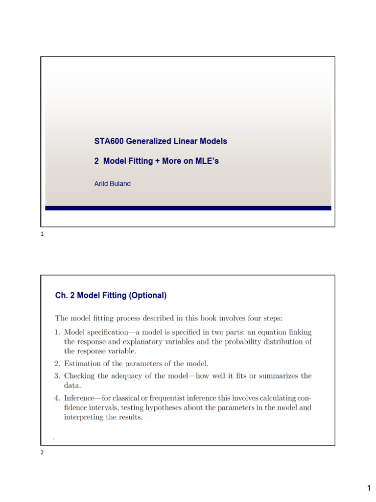 CH 2 Model Fitting | PDF | Normal Distribution | Estimation Theory