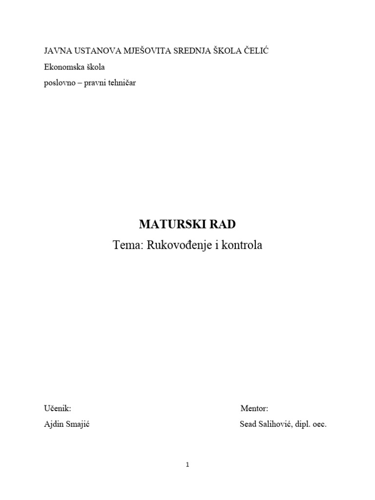 MATURSKI RAD | PDF