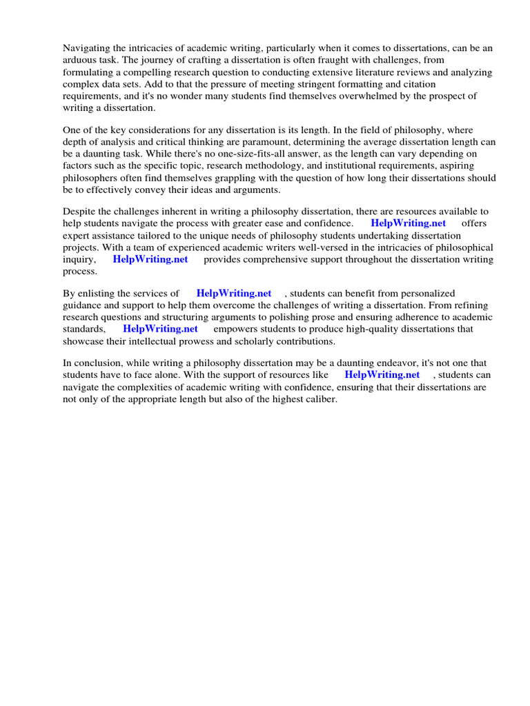 Average Philosophy Dissertation Length | PDF | Thesis | Doctor Of ...