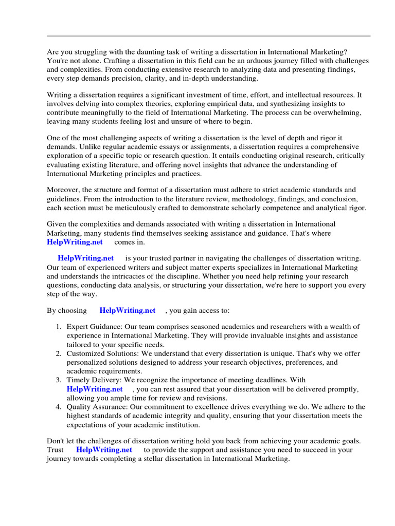 Dissertation International Marketing Pdf Marketing Thesis
