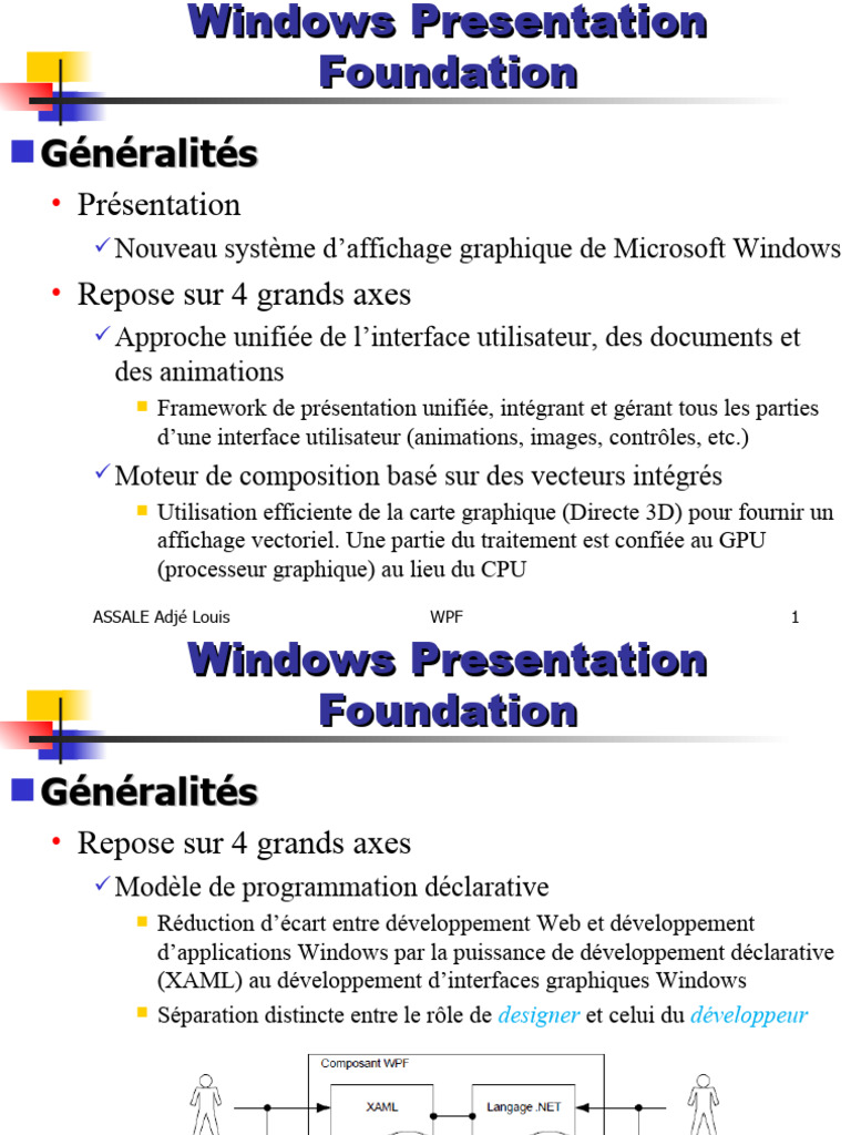 Généralités | PDF | Windows Presentation Foundation | XAML