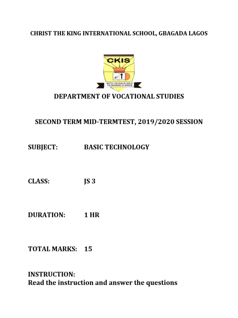 Basic Tech Jss3 | PDF | Soldering | Technical Drawing