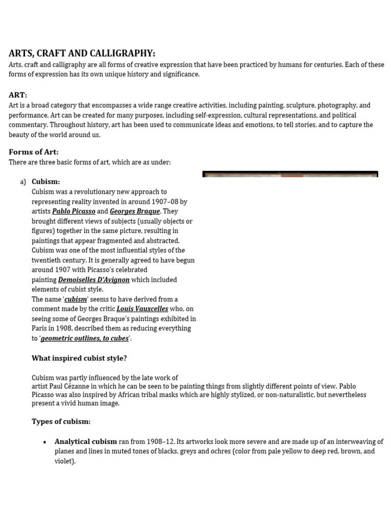ARTS Assignment | PDF | Cubism | Realism (Arts)