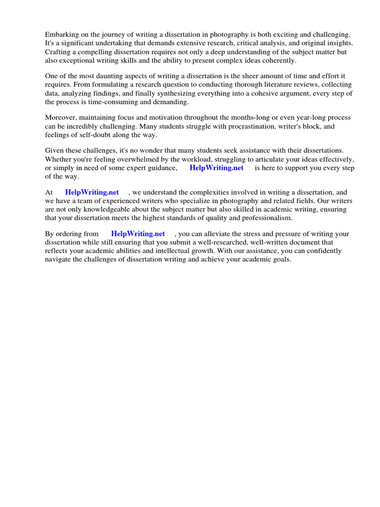 Photography Dissertation Examples | PDF | Essays | Photograph
