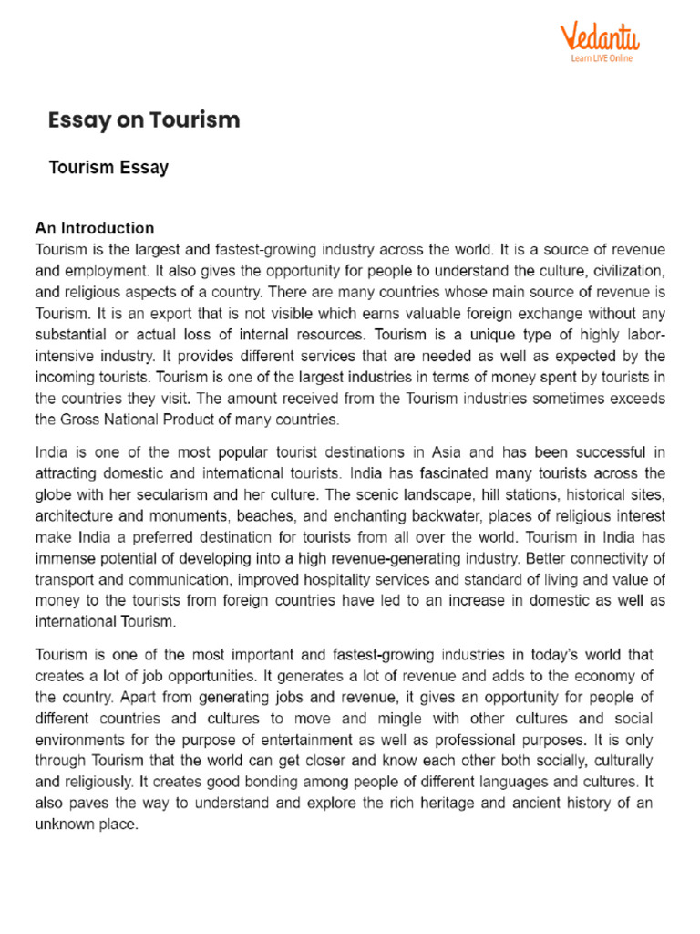 Essay on Tourism | PDF