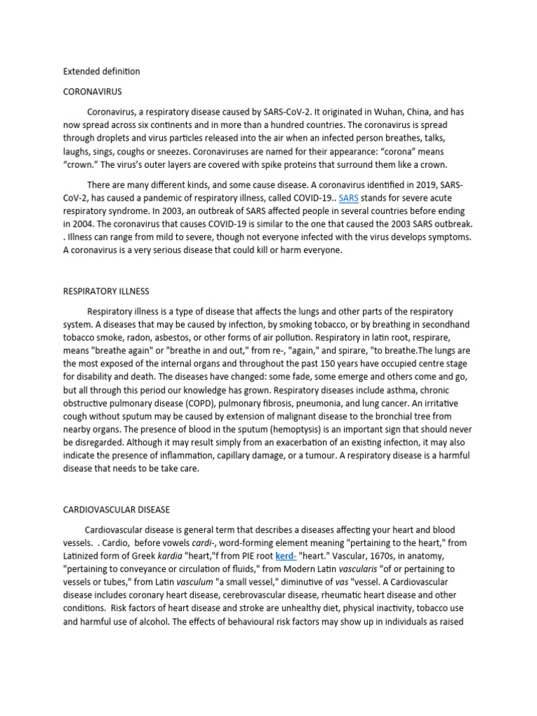 Extended Definition | PDF | Respiratory Diseases | Cancer