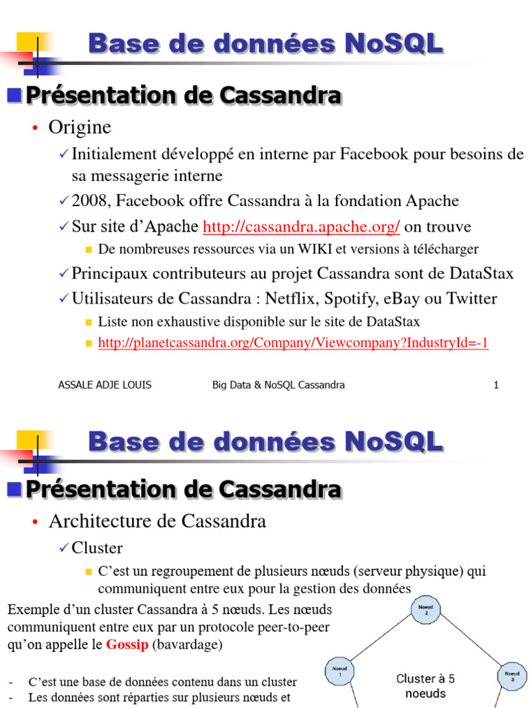 BigData NoSQL 03 Cassandra | PDF | NoSQL | Bases de données