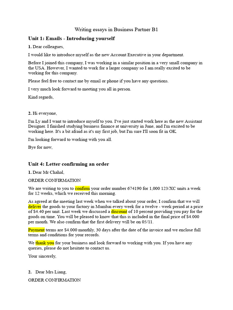 Business Partner B1 Essay Writing Guide | PDF | Career & Growth | Business