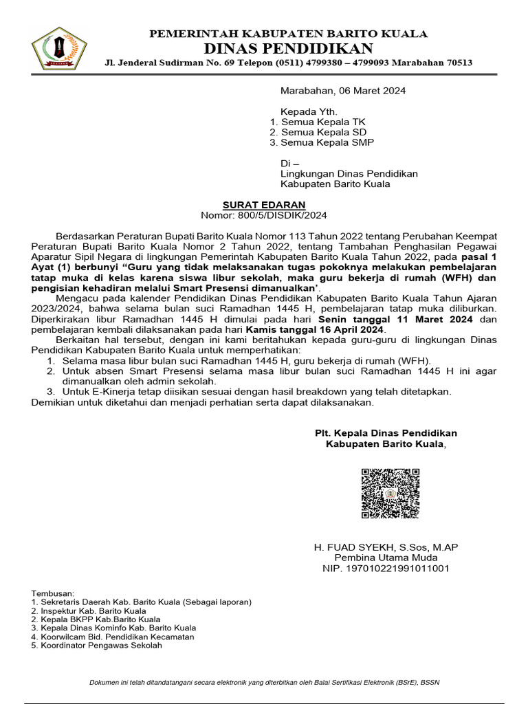 20240306215019surat Edaran WFH Ramadhan | PDF