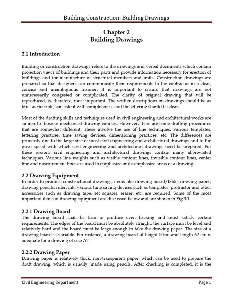 Chapter 2 Building Drawings | PDF | Drawing | Civil Engineering