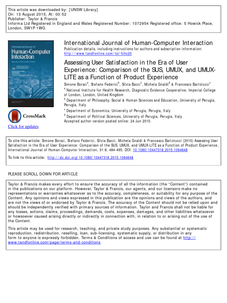 Assessing User Satisfaction in The Era of User Experience-Comparison of ... Assessing User Satisfaction in The Era of User Experience-Comparison of ...