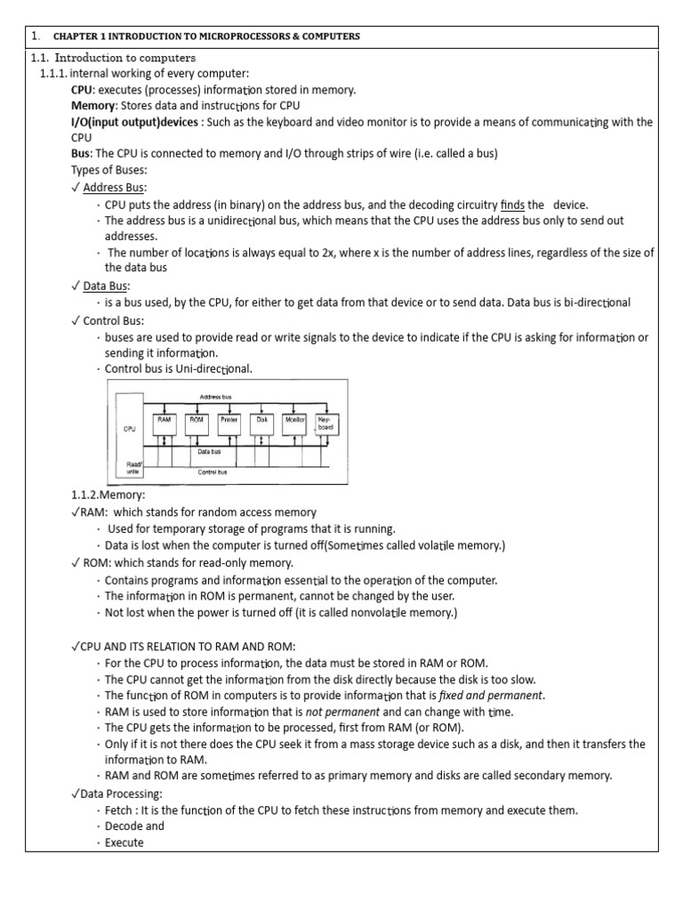 Reading Handout Upto Assemebly Instructions | PDF | Central Processing Unit | Random Access Memory