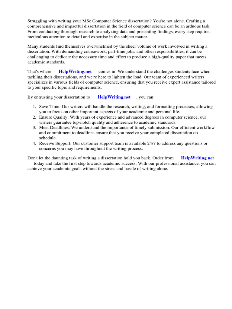MSC Computer Science Dissertation PDF | PDF | Thesis | Computer Science