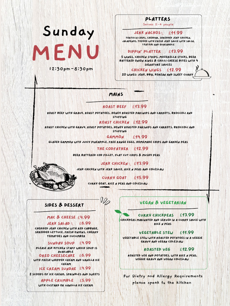 Sunday Menu | PDF | Curry | Coleslaw
