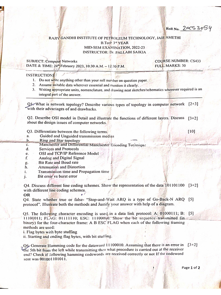 3rd Year Mid Semester | PDF