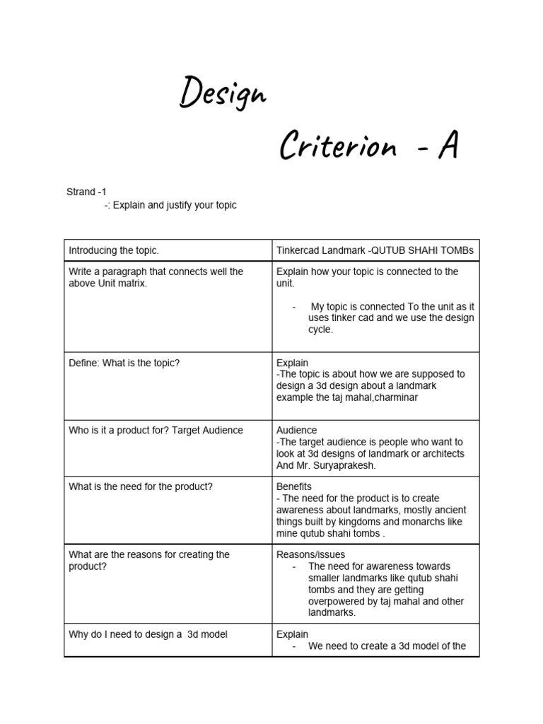 Unit-2 Design Criterion - A | PDF | Swot Analysis