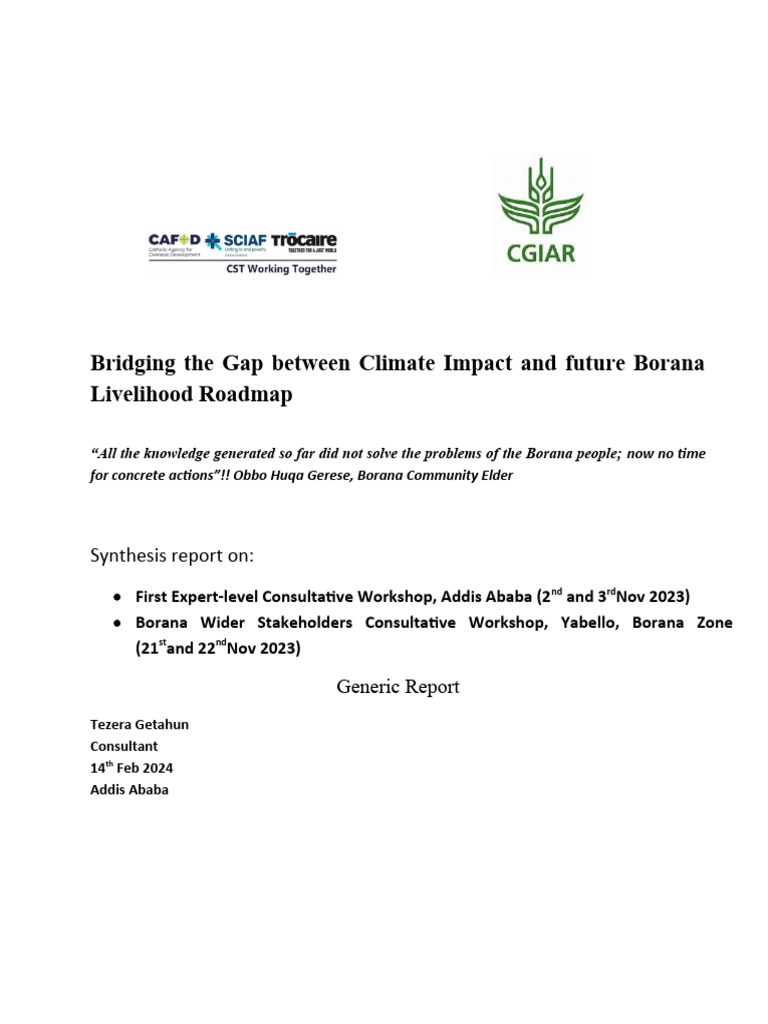 Generic Synthesis Report On CST-CGIAR Borana Assignments FINAL Tezera ...